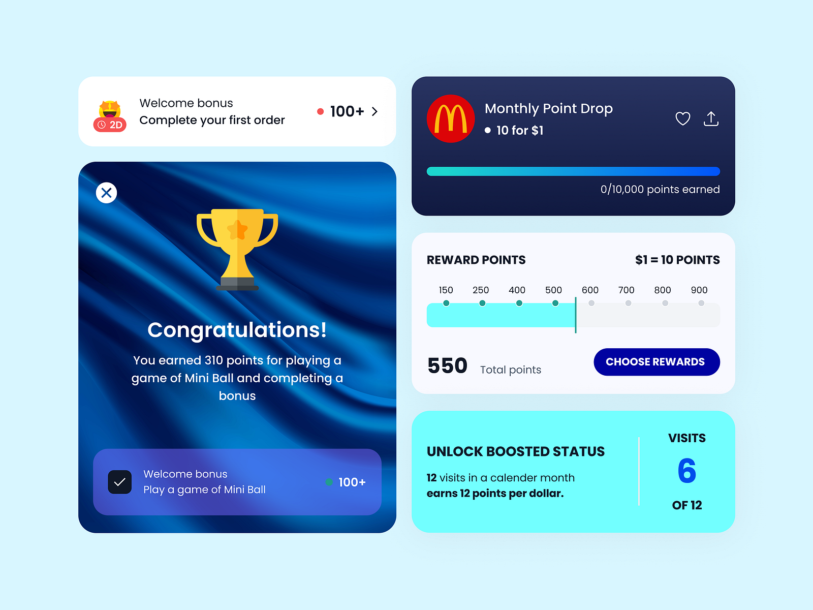 Gamification UI Cards and Elements by Headstart UX on Dribbble