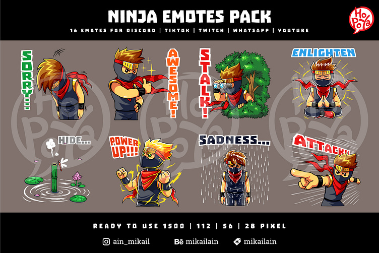 NINJA EMOTES PACK by Mahmud Fajar Rosyadi on Dribbble