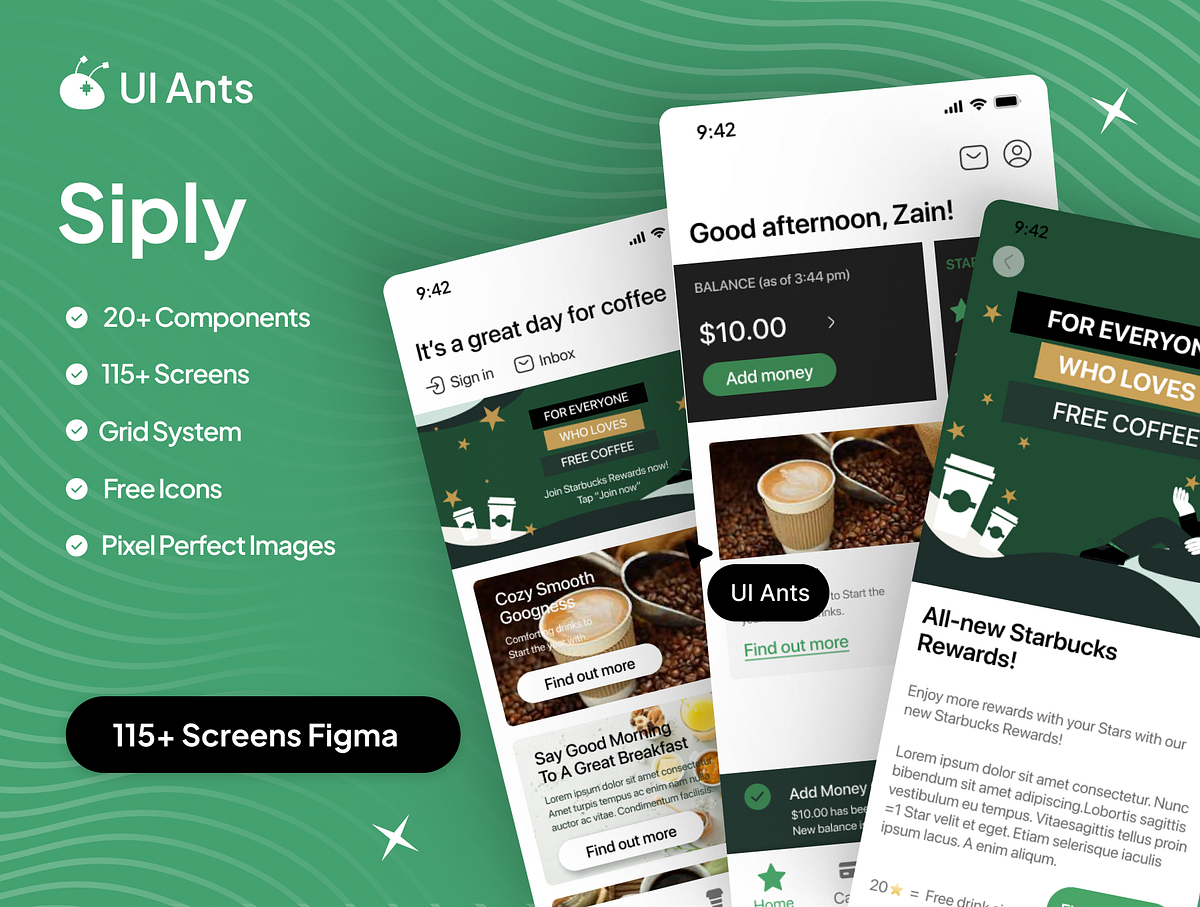 Siply - Coffee Shop App UI Kit by UI Ants on Dribbble