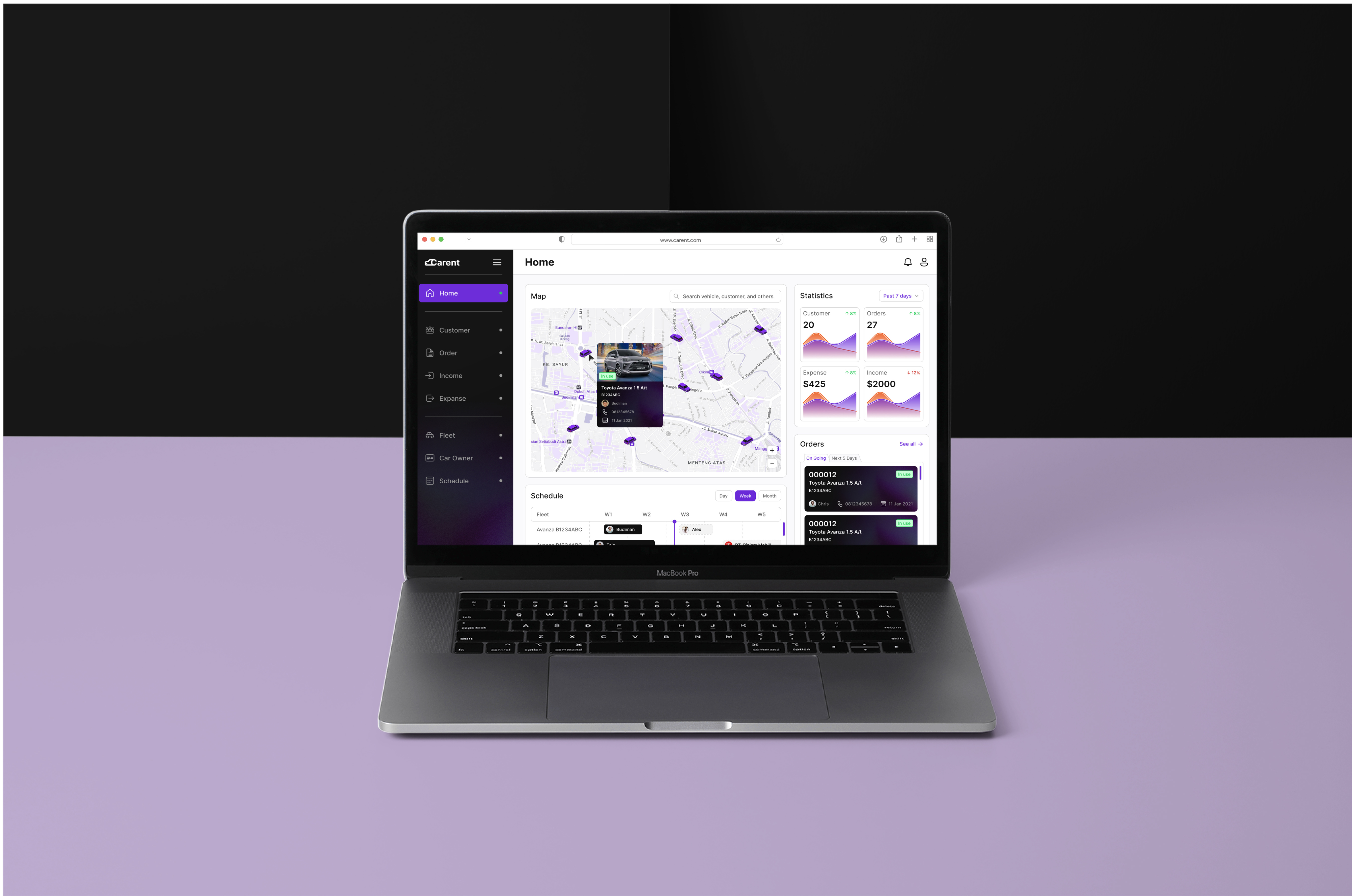 Carent - Car Rent SaaS Web Dashboard by Ryo Experience on Dribbble
