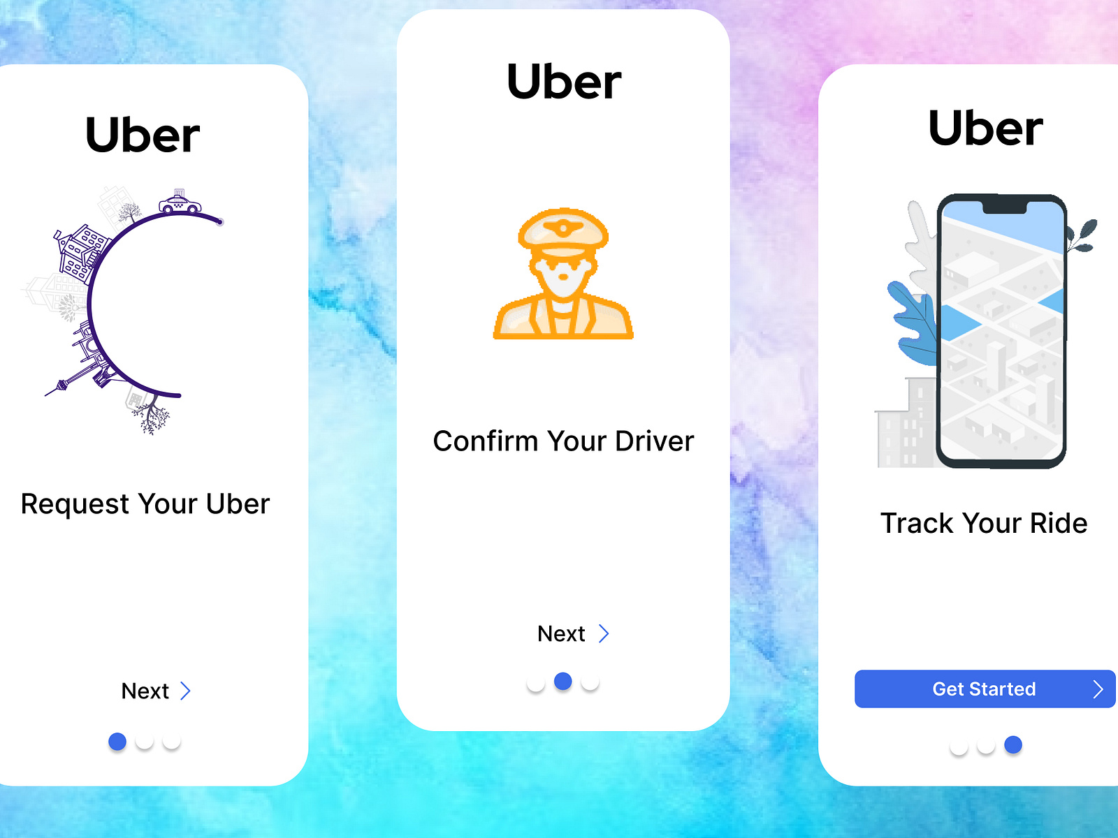 UBER - Onboarding Screens by Samvid Ummat on Dribbble