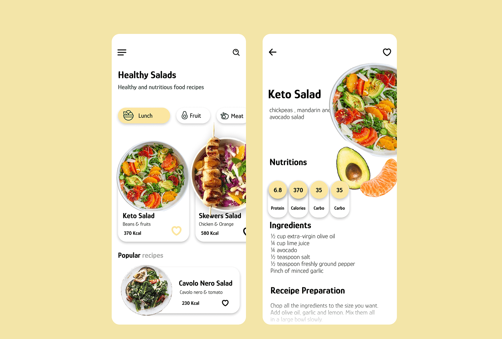 Healthy Recipes | UI Design by Sarah Bryan-Ravenscroft on Dribbble
