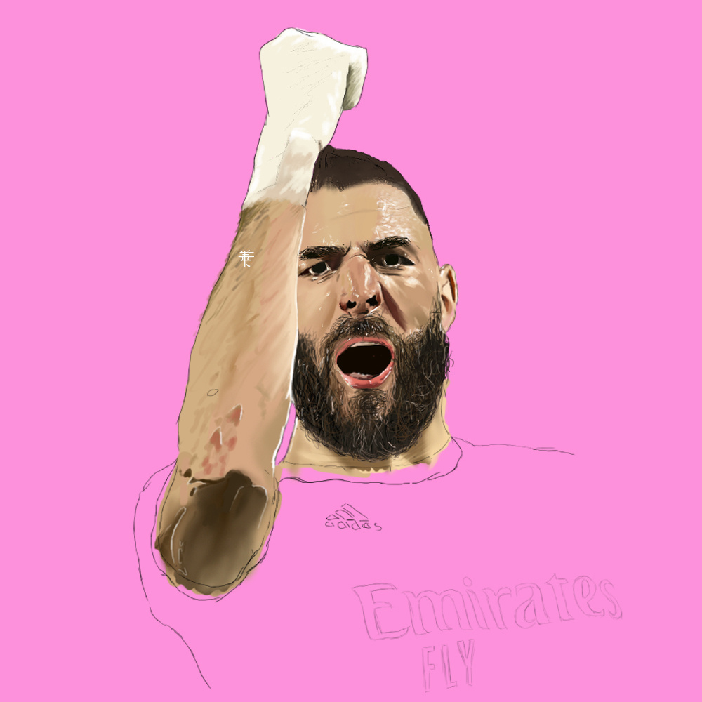 UNCOMPLETED DIGITAL ILLUSTRATION OF KARIM BENZEMA by Finesse_am on Dribbble