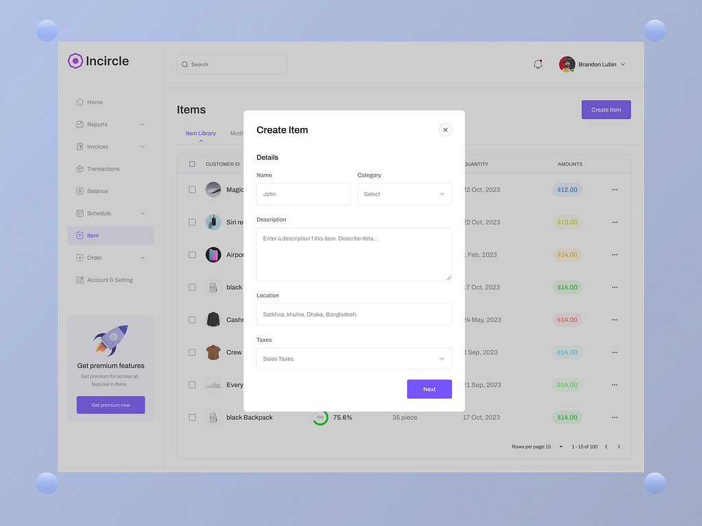 POS Dashboard-Create Item/ popup Concept. by UI Azmir Sheikh on Dribbble