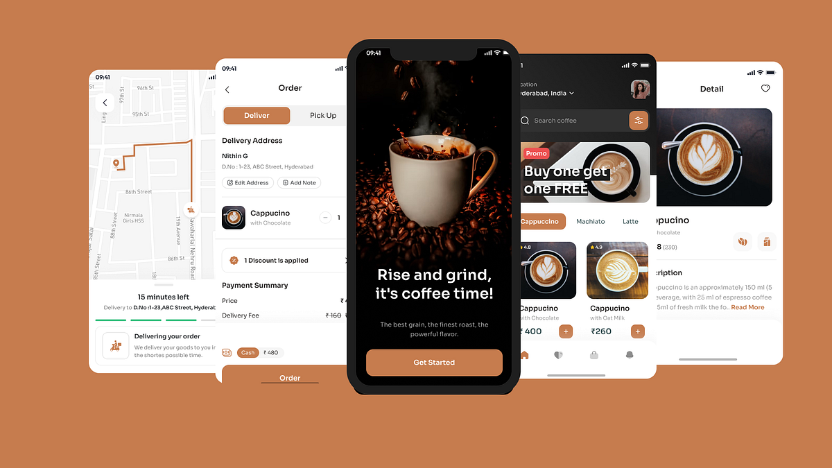 Coffee Ordering App by Nithin Gottipati on Dribbble