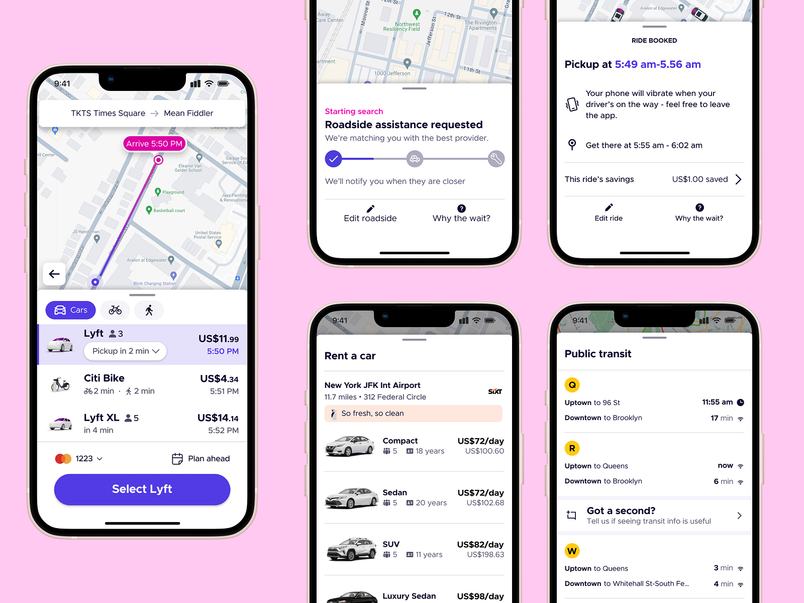 Lyft App by Yash Desale on Dribbble