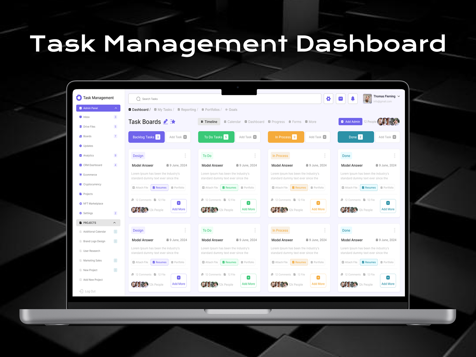 Task Management Dashboard UI UX Design by Nafisa Tarannum Disha on Dribbble