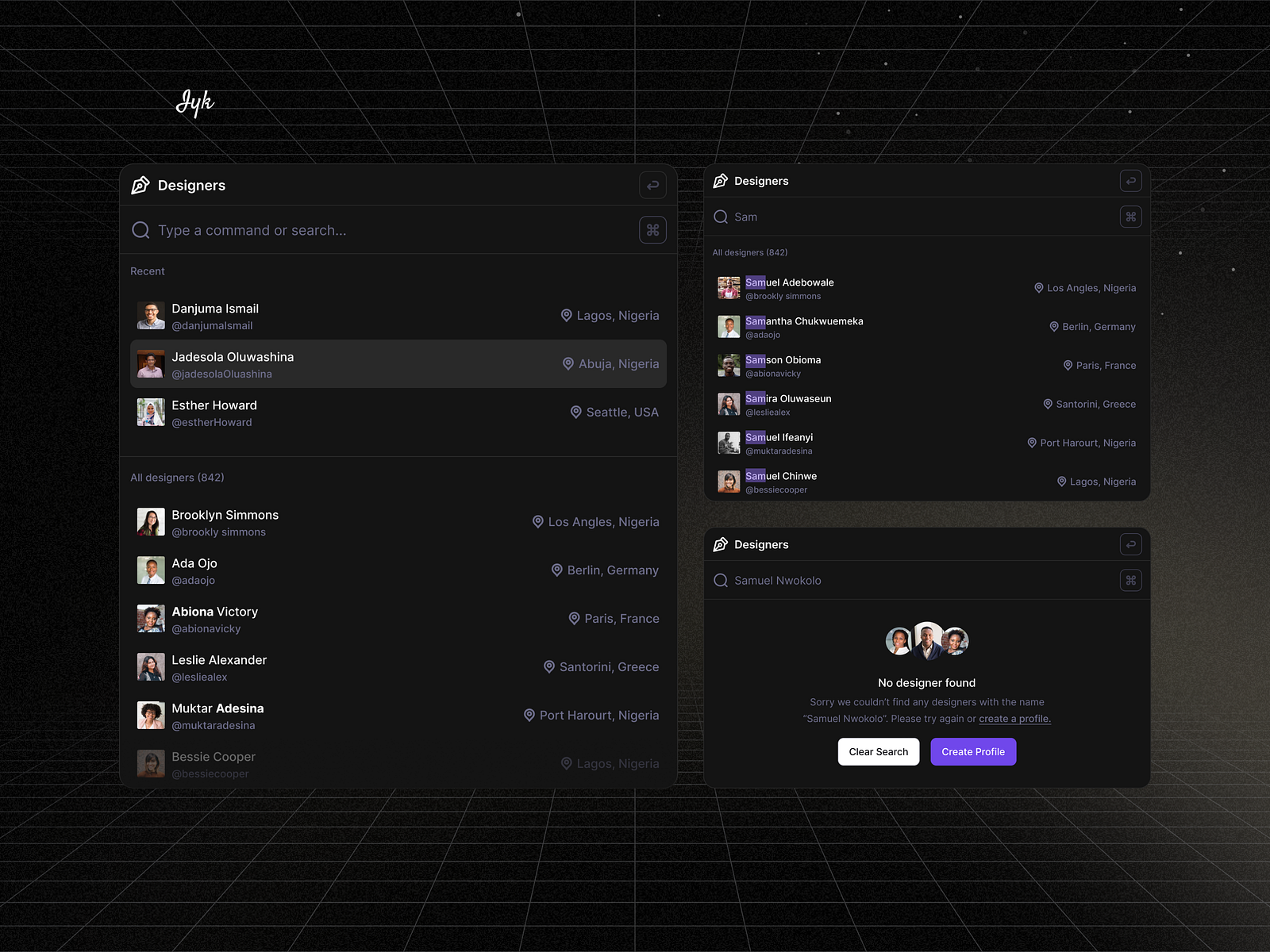 Search Menu UI by Samuel Nwokolo on Dribbble