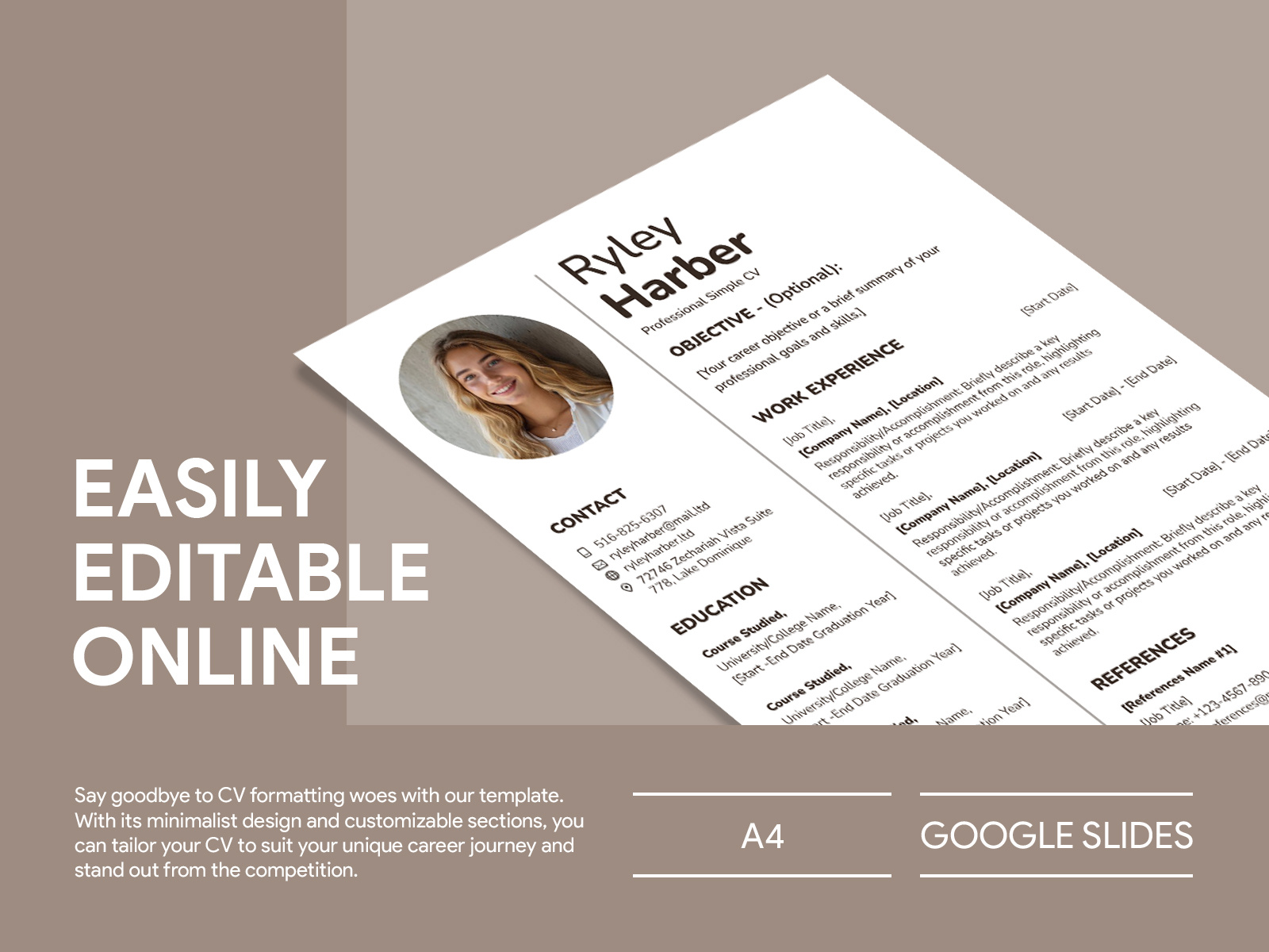 Professional Simple CV Free Google Docs Template by Gdoc on Dribbble