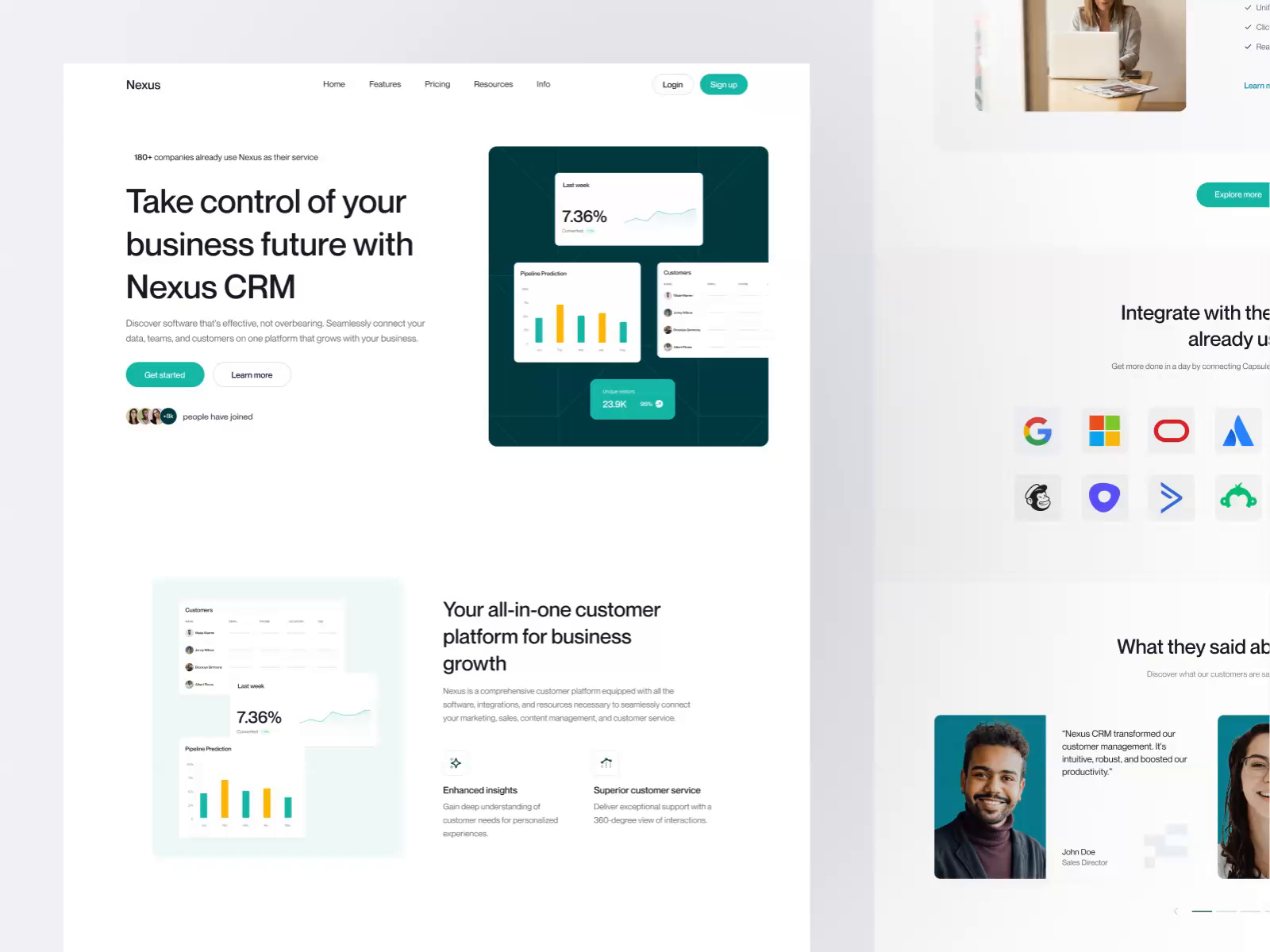 Nexus - CRM Landing Page by Dipa UI/UX for Dipa Inhouse on Dribbble