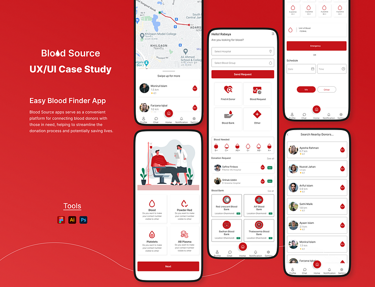 Blood Donation Mobile App ( Blood Source) by khadiza on Dribbble