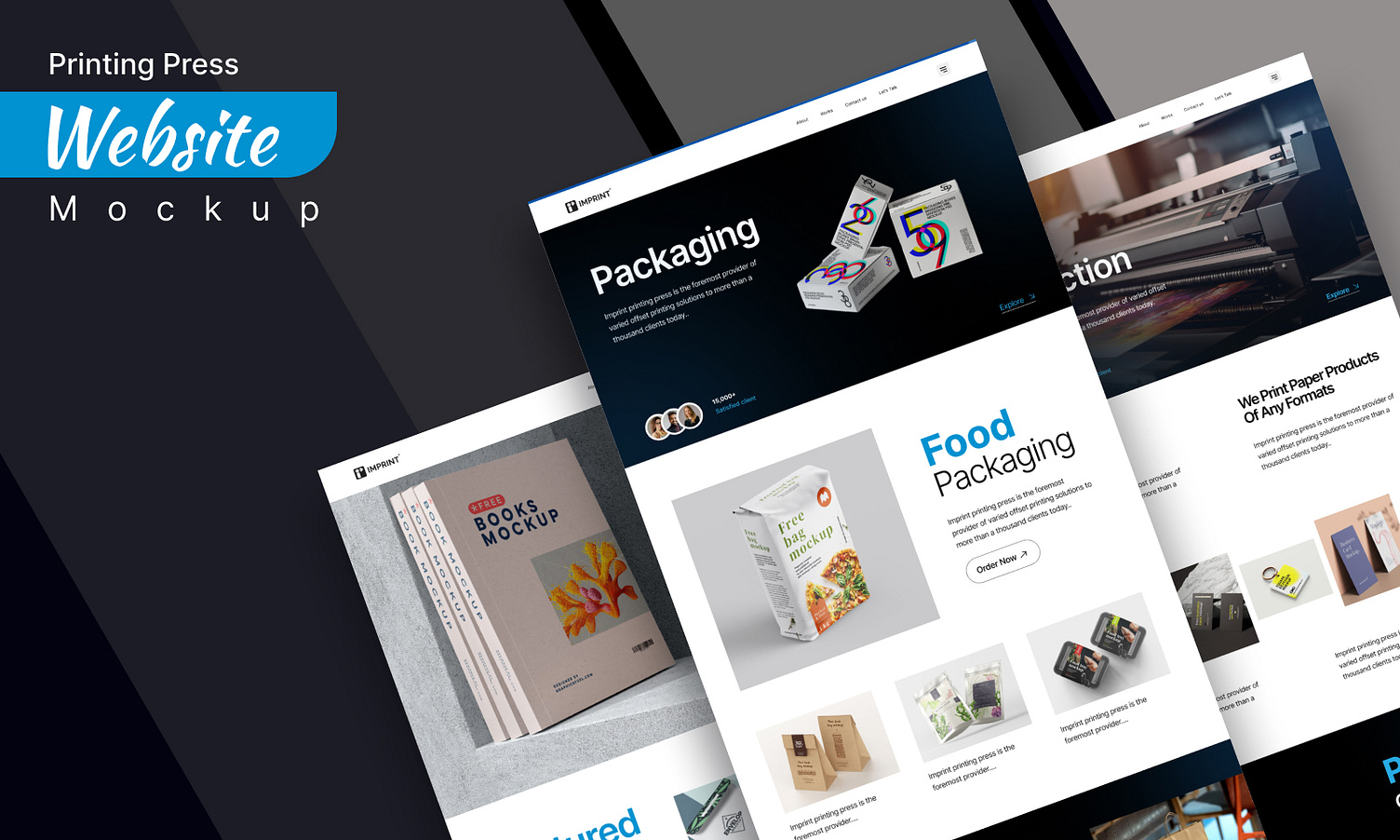 Printing Press Website Mockup by Sreeja VS on Dribbble