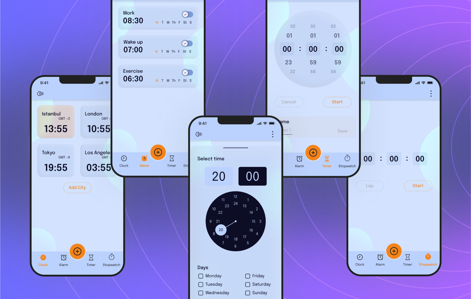 Glass Effect Alarm App by Nur Kuruca on Dribbble