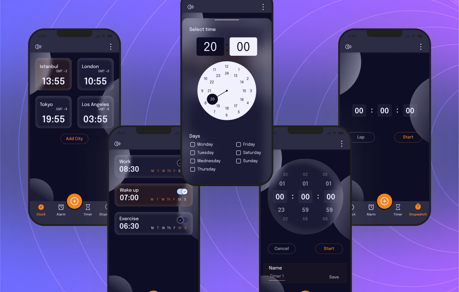 Glass Effect Alarm App by Nur Kuruca on Dribbble