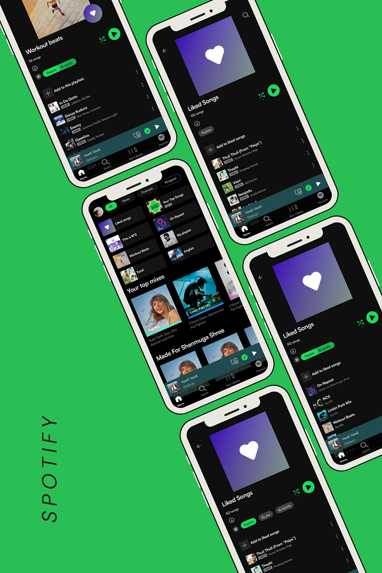 Spotify redesigned by Shanmuga shree on Dribbble
