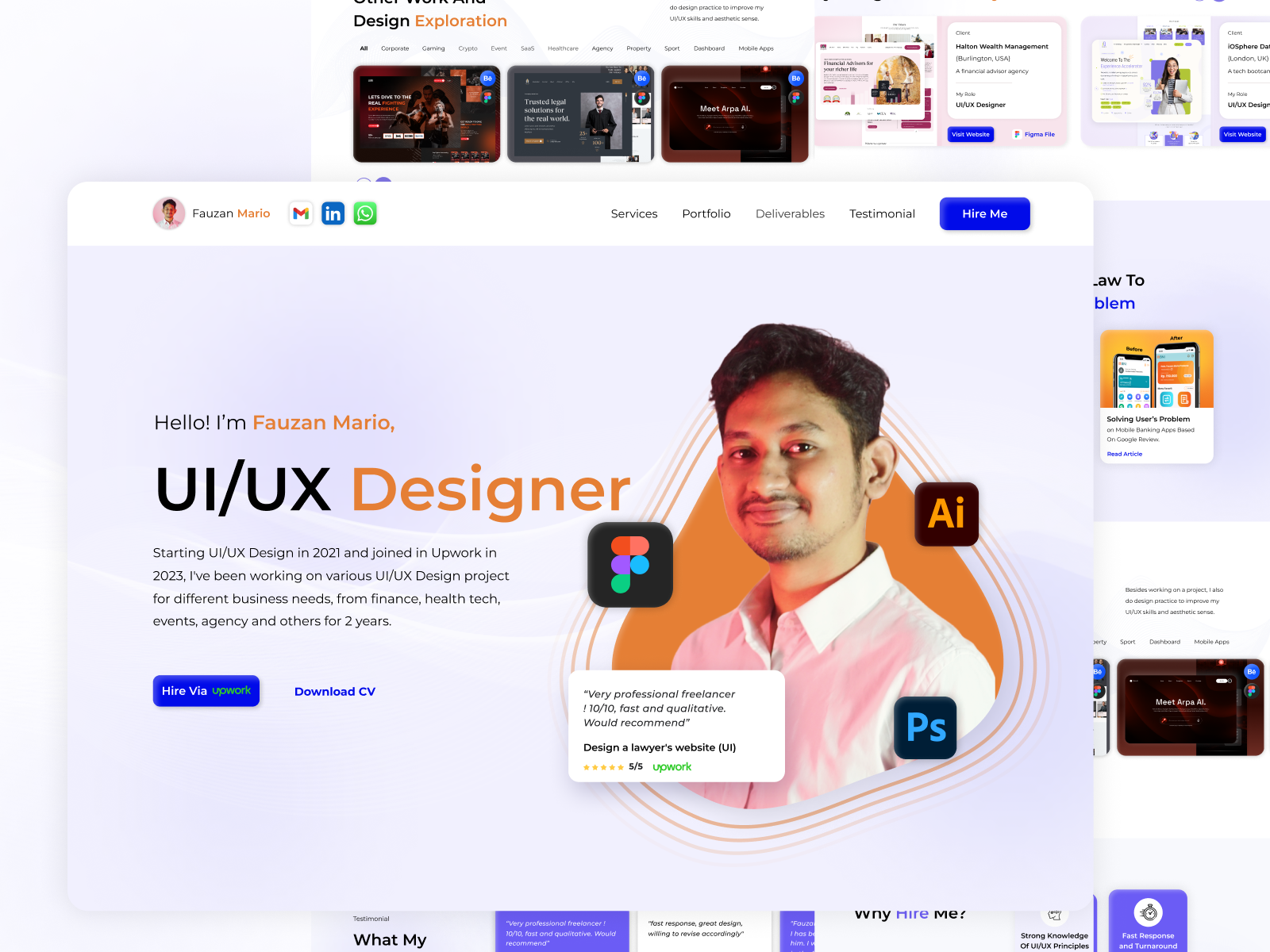 UI/UX Design Portfolio Website by Fauzan Mario Pratama on Dribbble