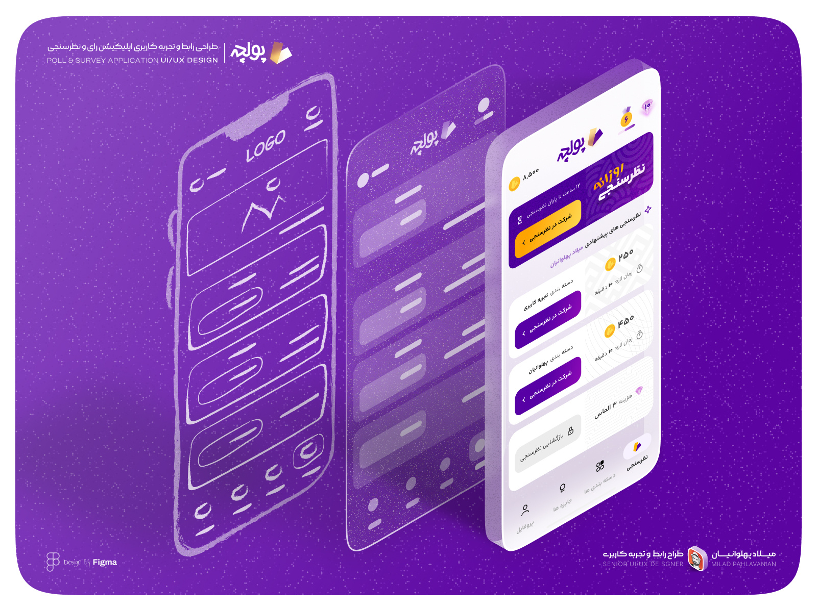 UIUX Design of Poll & Survey Mobile App by Milad Pahlavanian on Dribbble