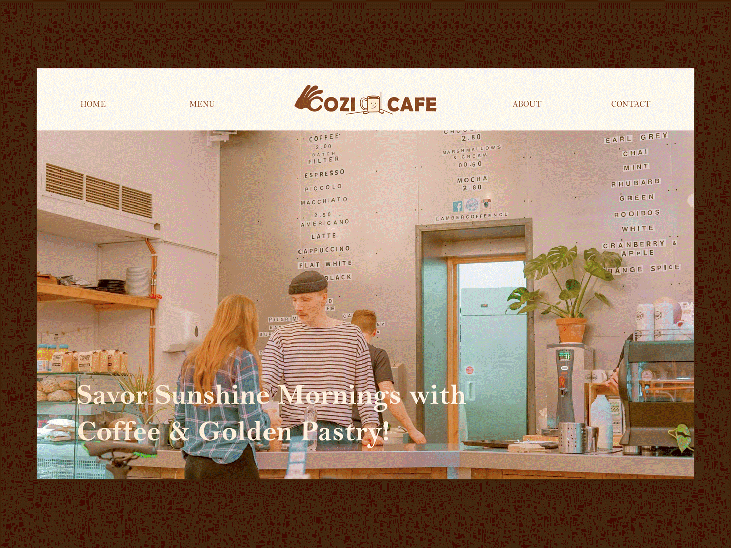 Cozy Cafe Website Design - Responsive Landing Page by Violet Ma on Dribbble