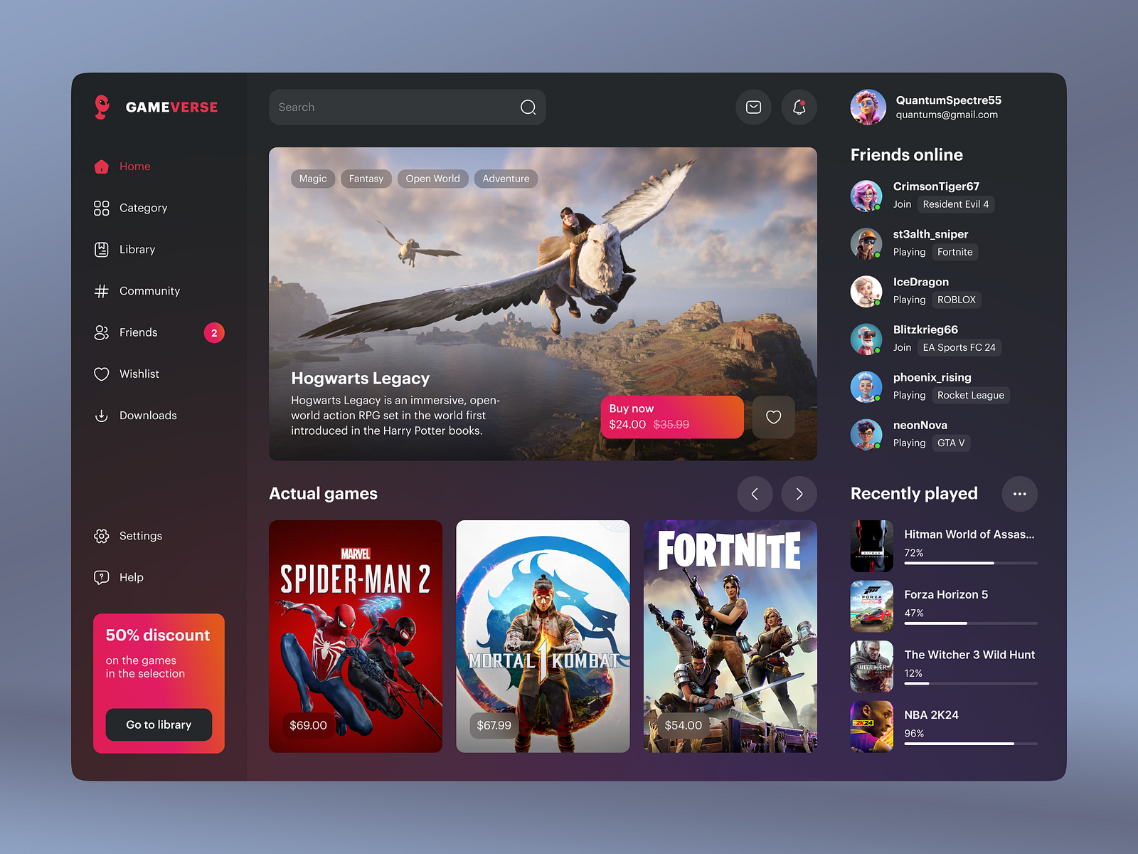 Gaming Website Design Concept by Ronas IT | UI/UX Team on Dribbble