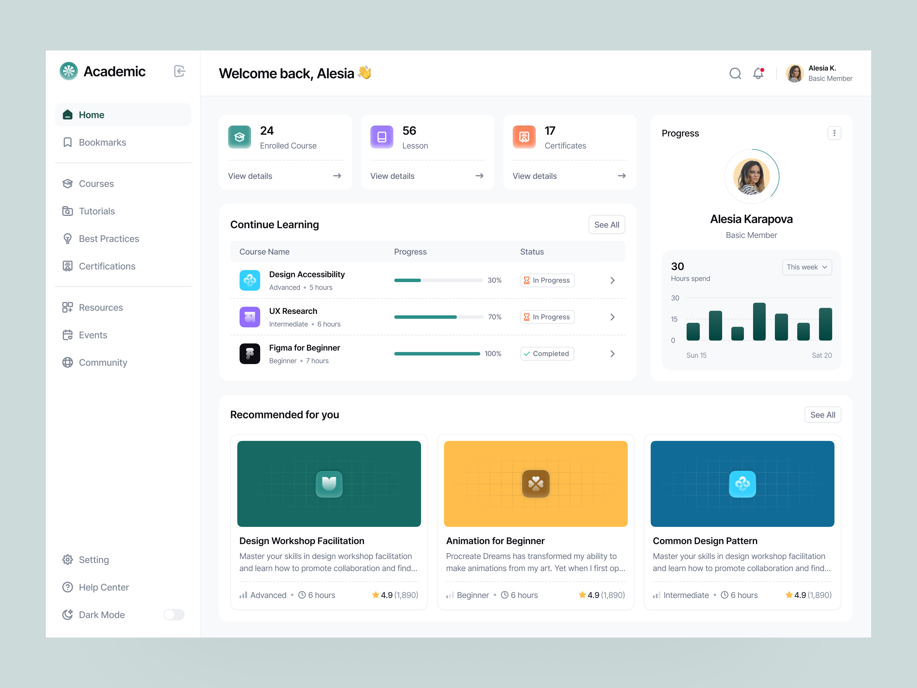 Edutech - Dashboard Design by Barly Design for UI8 on Dribbble