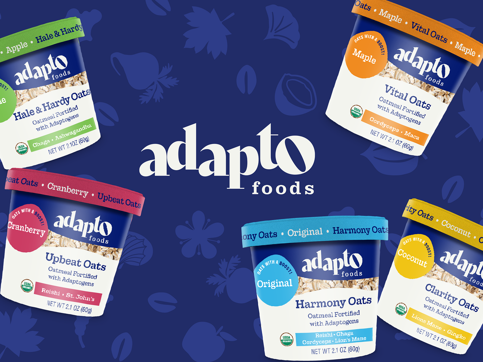 Adapto :: Adaptogen Fortified Oatmeals by Riley Hutchens on Dribbble