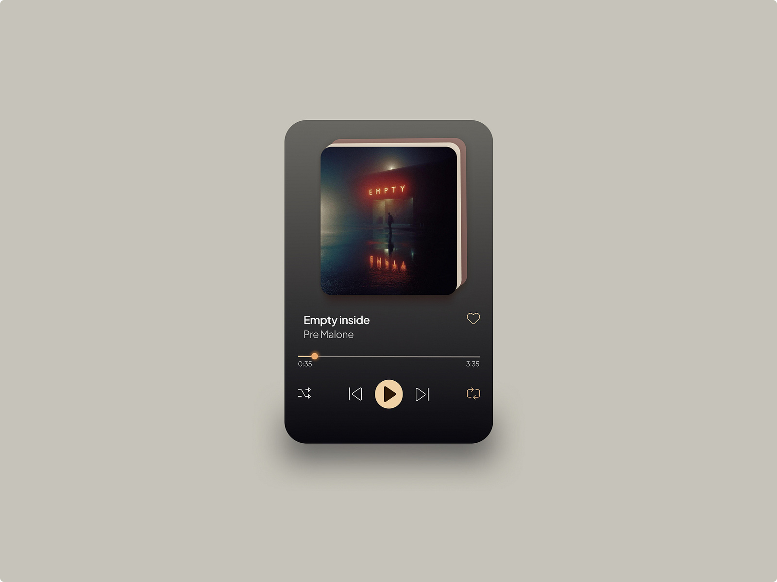 Music player screen by Chaitanya on Dribbble