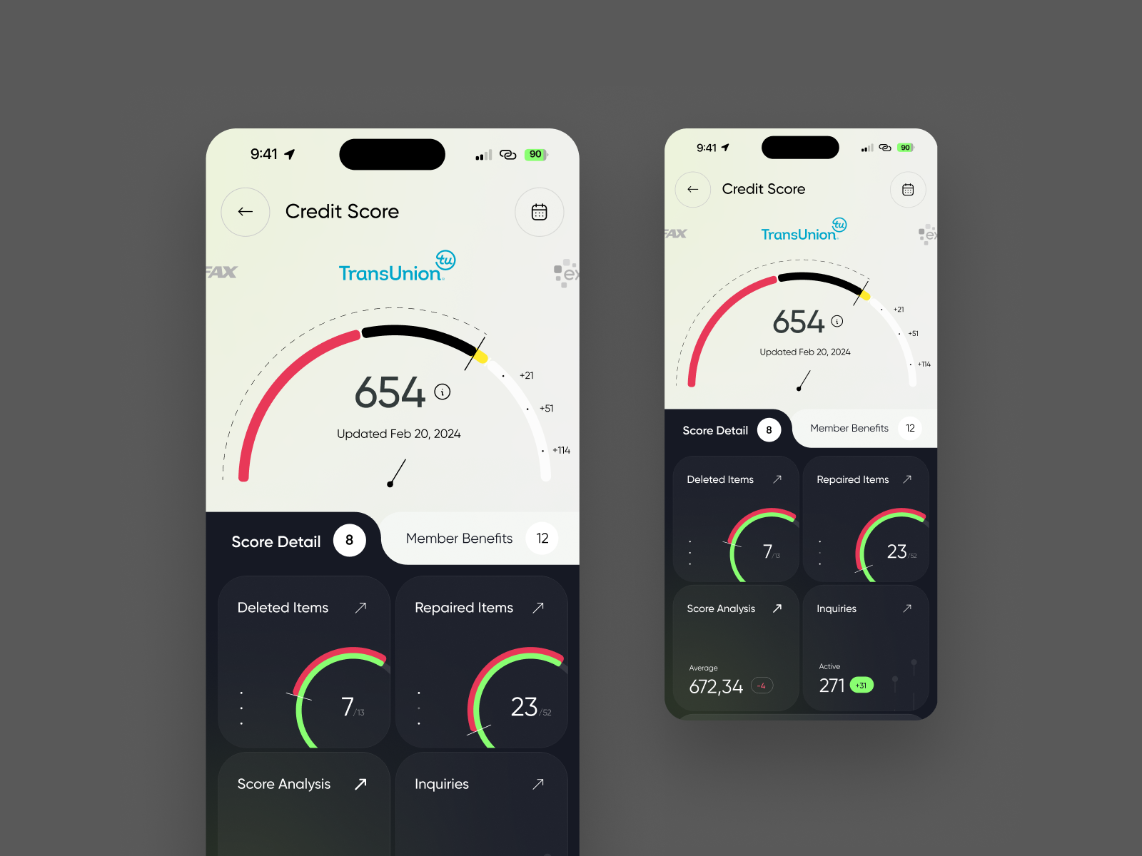 Aella Credit App - Credit Score Dashboard by Jack R. for RonDesignLab ⭐ ...