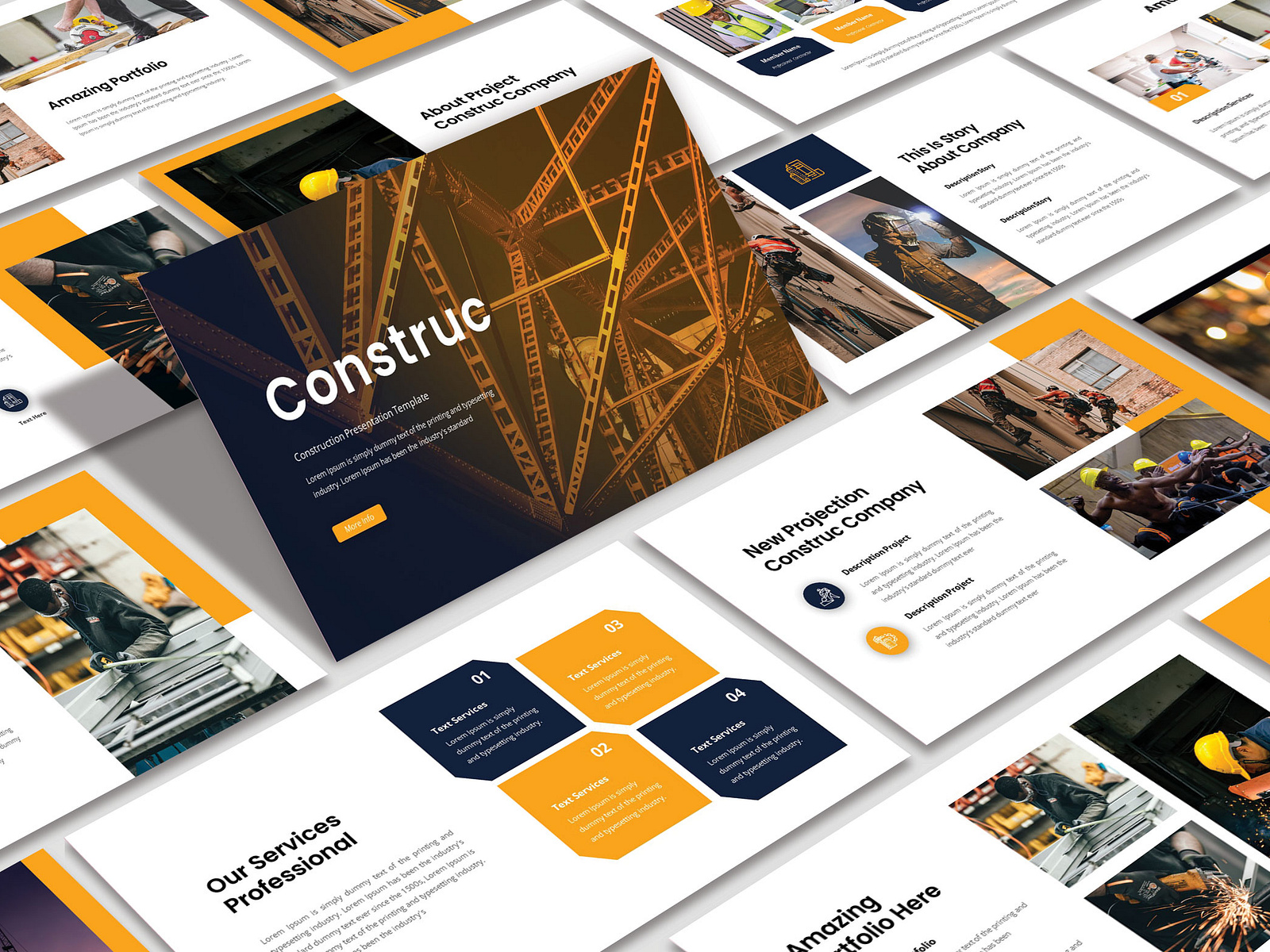 Construction Presentation Template by Muhajir Graphic on Dribbble