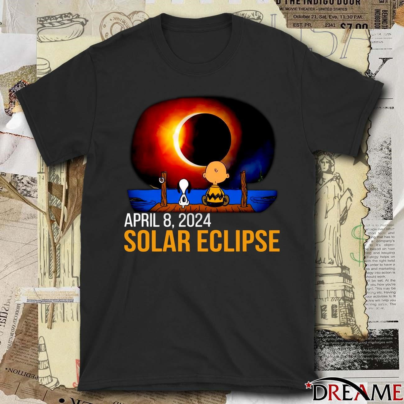 April 8 2024 Solar Eclipse Snoopy And Charlie Brown t-shirt by ...