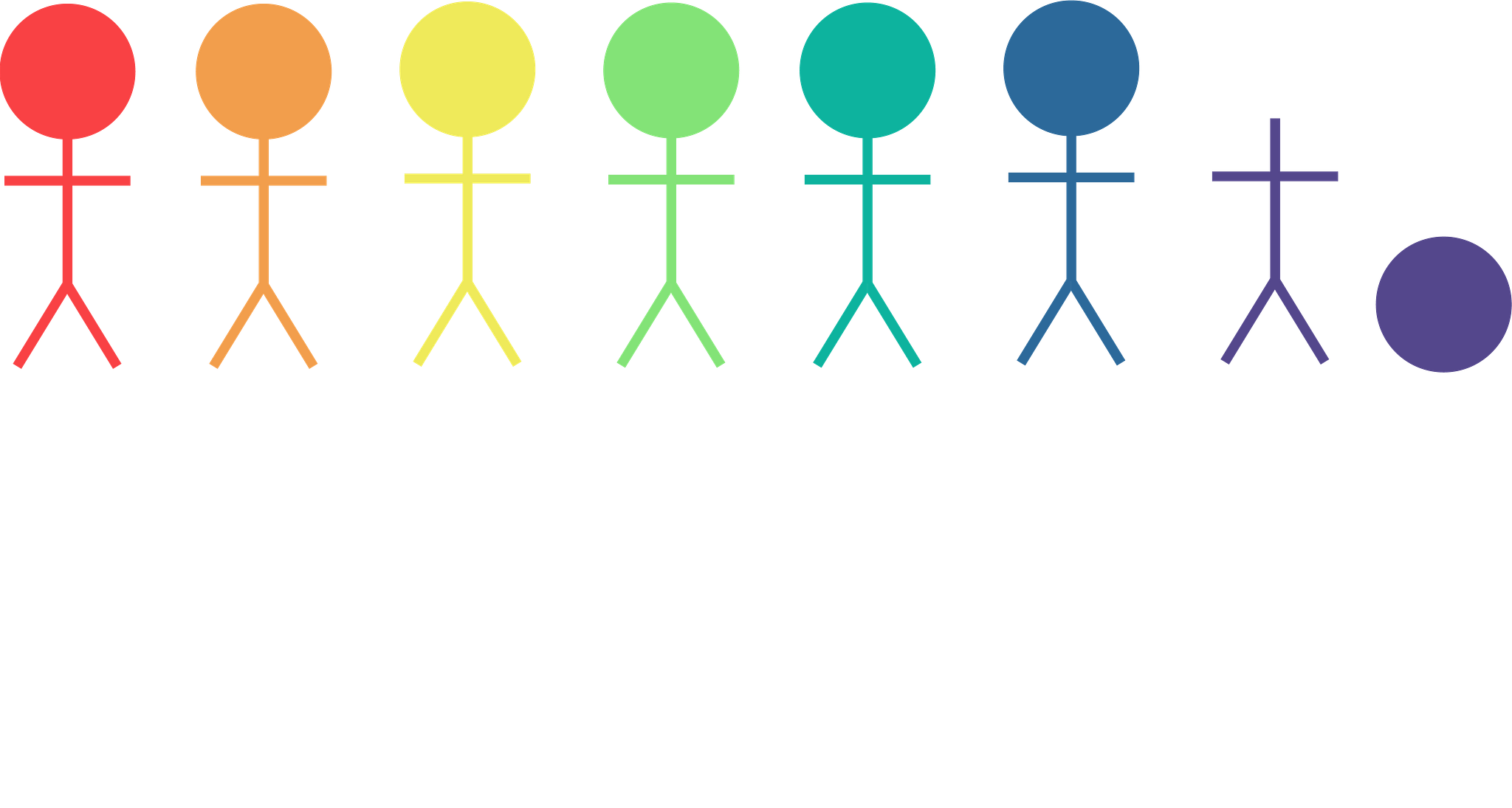 Rainbow stick figures by Goopygoop on Dribbble