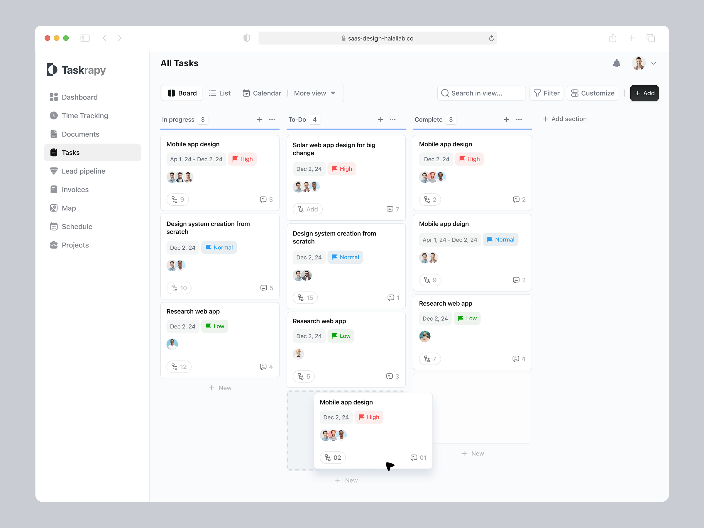Task Management - Web App by Masum Parvej for Halal Lab on Dribbble