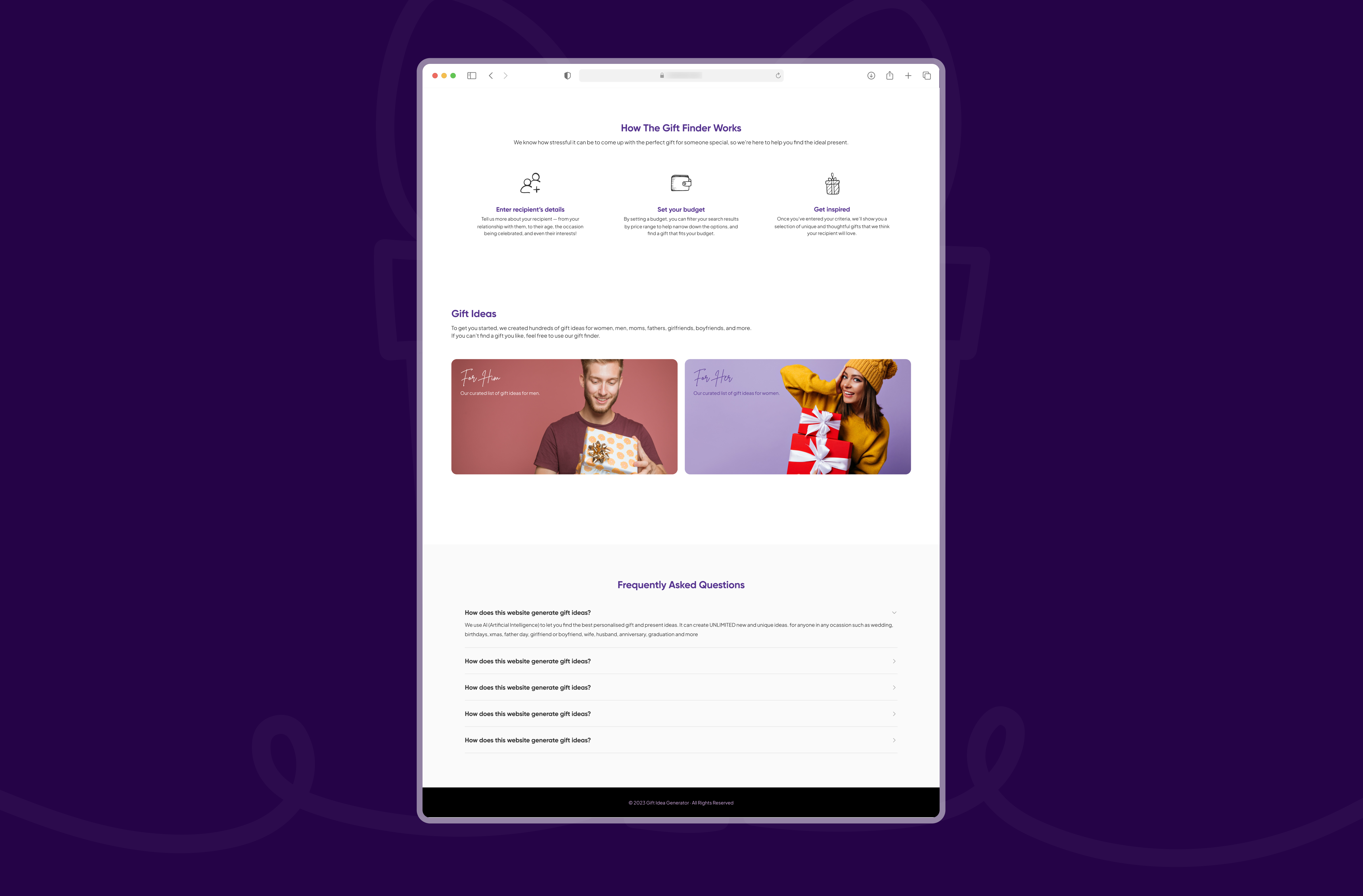 Gift Idea Generator Website by Favour Momoh on Dribbble