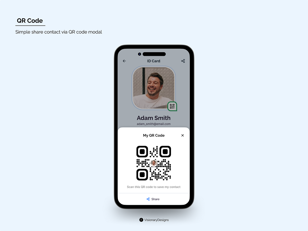 Share Contact QR Code by Visionary Designs on Dribbble