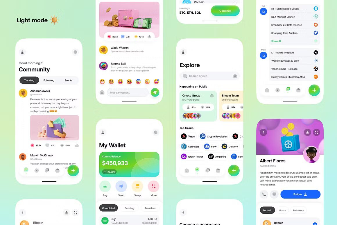 Crypto Community App UI Kit by Design Laboratory on Dribbble