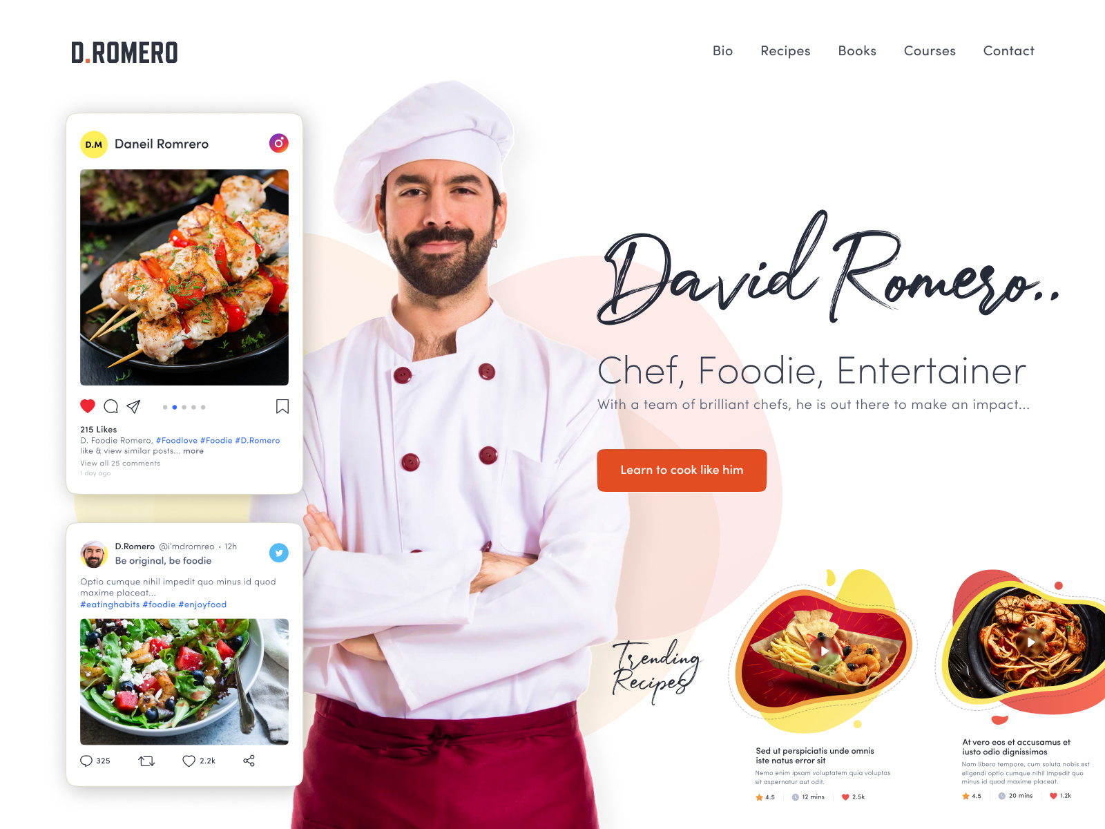 Chef / Cooking Website Landing Page by Design Studio UI UX on Dribbble