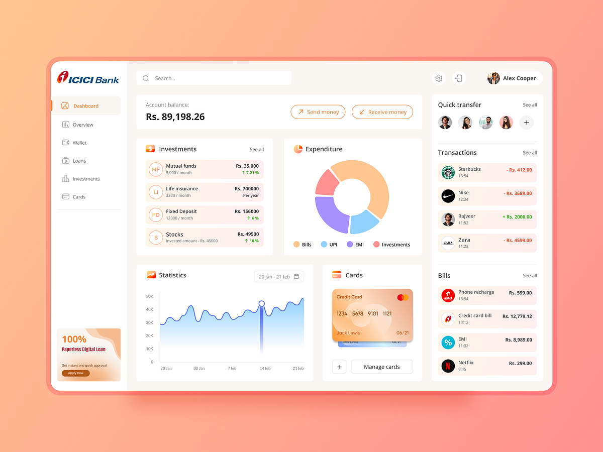 Banking Dashboard UI by ProCreator - Global UI/UX Design Agency on Dribbble