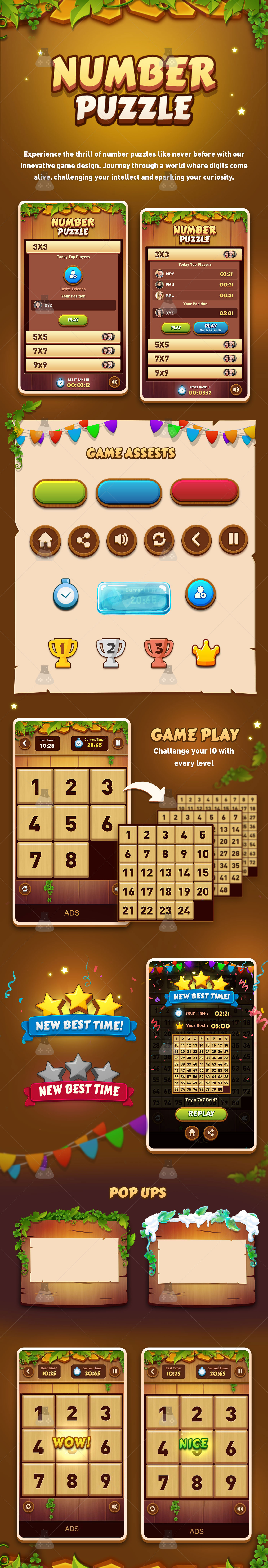 UI/UX Designs for Number Puzzle Games / Game Art Services by Gamix Labs ...