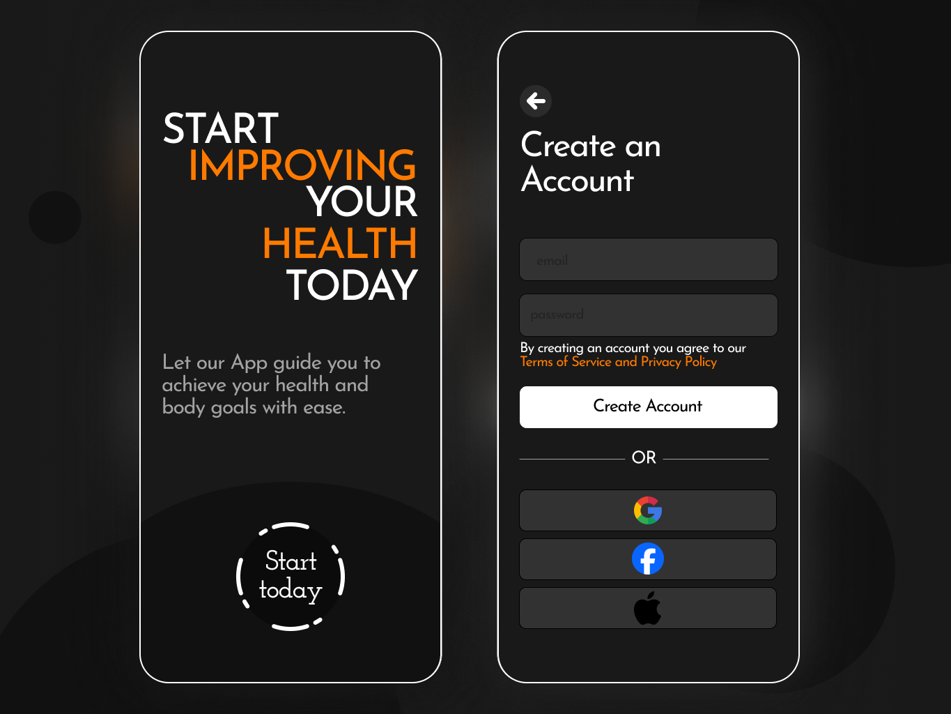 Mobile App - Start & Create Account by DK-IT on Dribbble