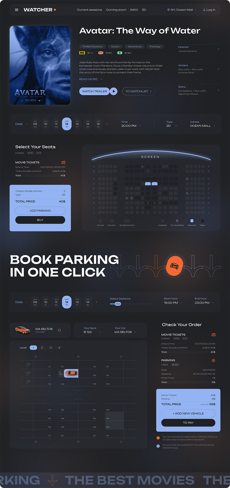 Movie Website – Watcher. by Tetiana Shevchuk for Codeska Design Hub on ...