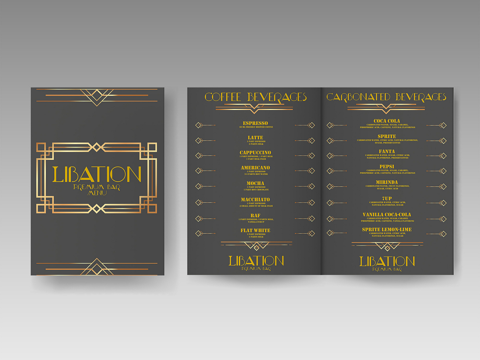 Libation bar brochure | Brochure A4 Design | CorelDraw Design by Elyor ...