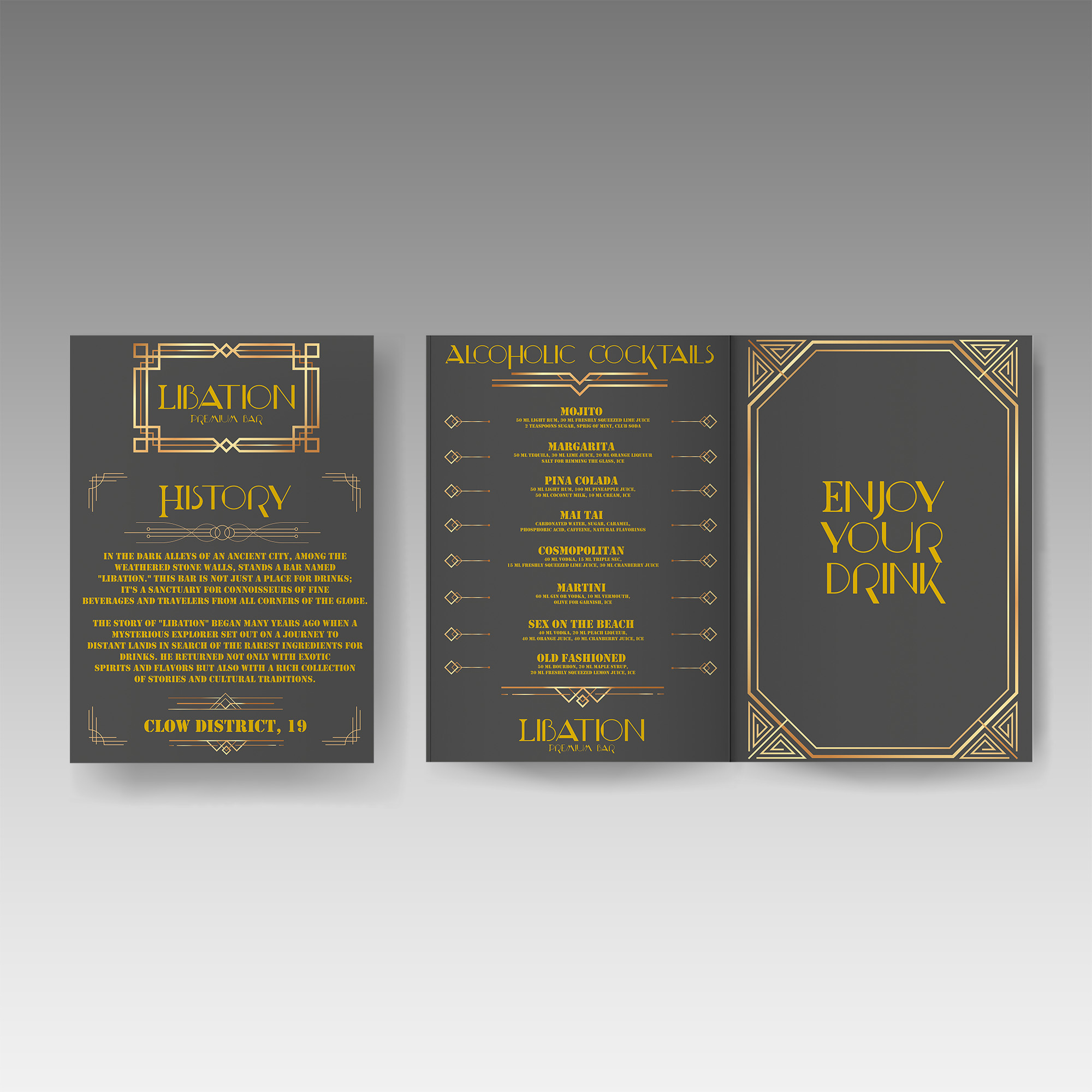 Libation bar brochure | Brochure A4 Design | CorelDraw Design by Elyor ...