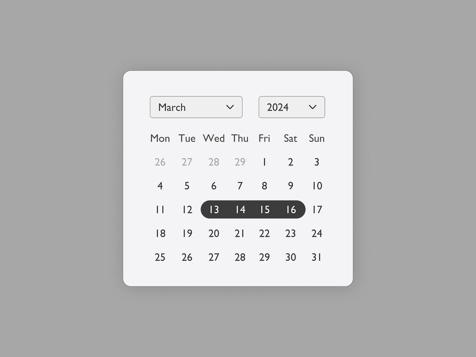 Daily UI #080 - Date Picker by Orçun Umut Kumova on Dribbble