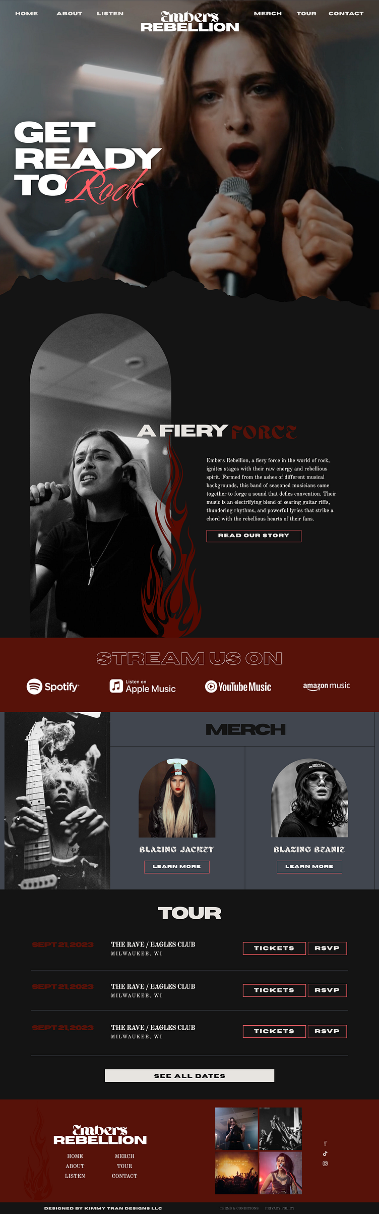 Rockband Website Template by Kimmy Tran on Dribbble