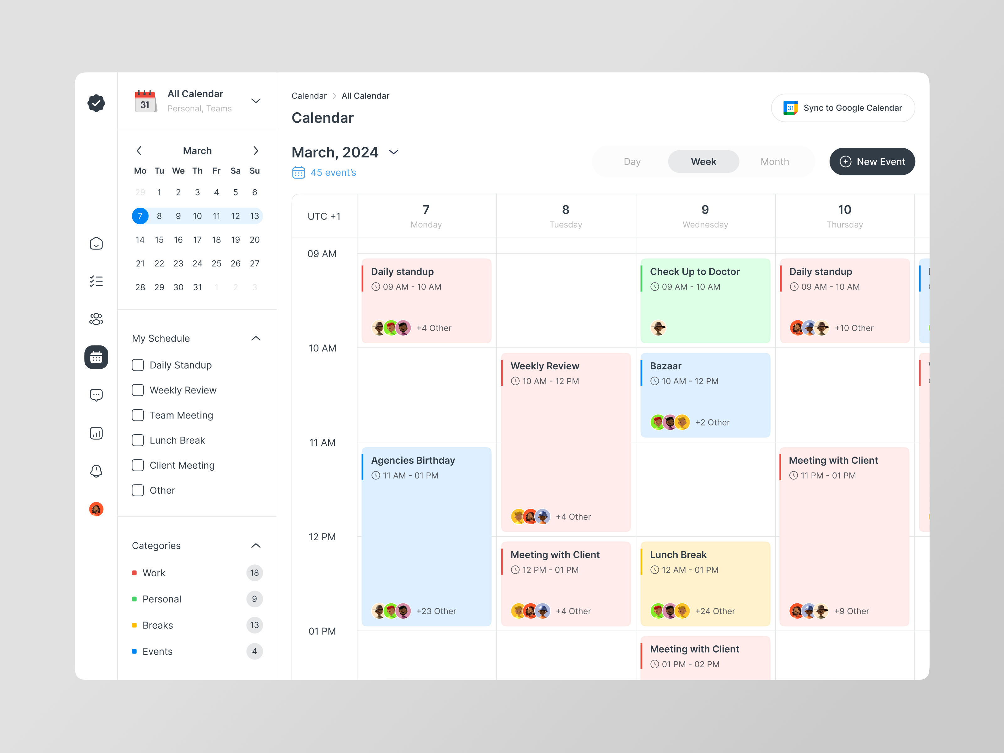 WorkWise - Productivity Dashboard - Calendar Page by Ryan Indra for ...