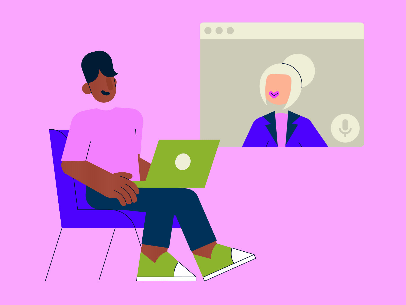 Online meeting between two people by Vika Verder on Dribbble