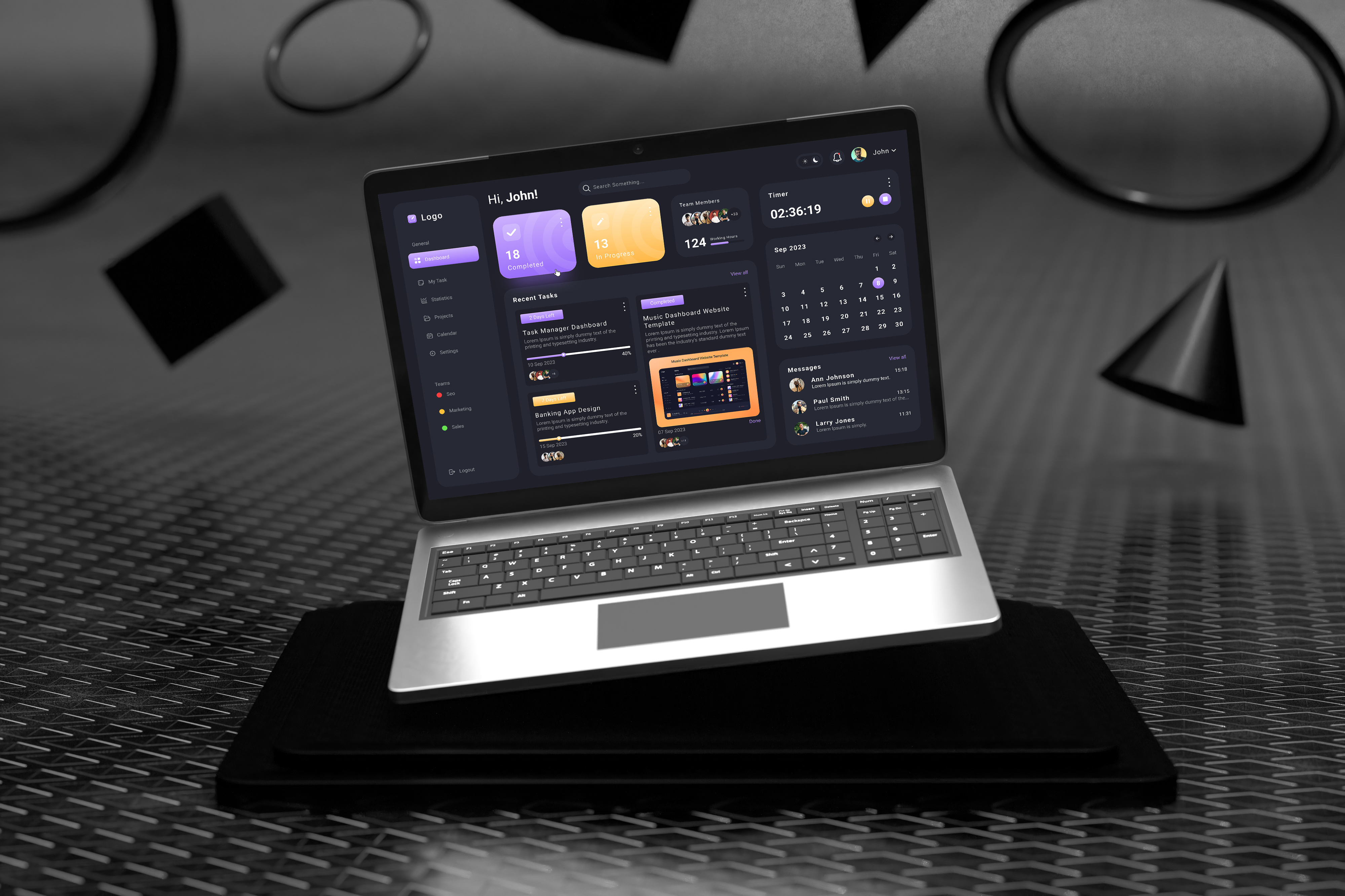 Task Manager Dashboard (Light and Dark version) by Pranjal Gupta on ...