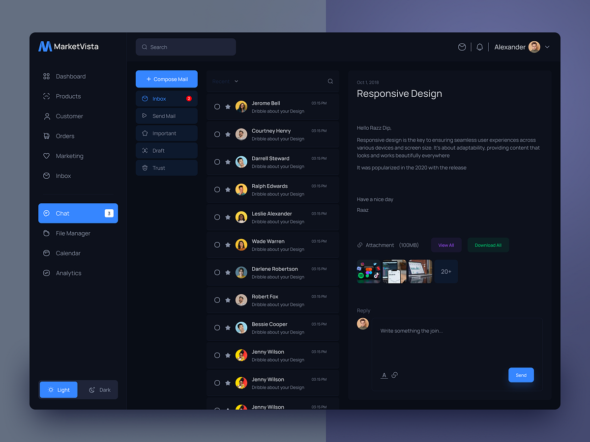 Dashboard Chat Inbox Page by Md Aminur Rahman on Dribbble