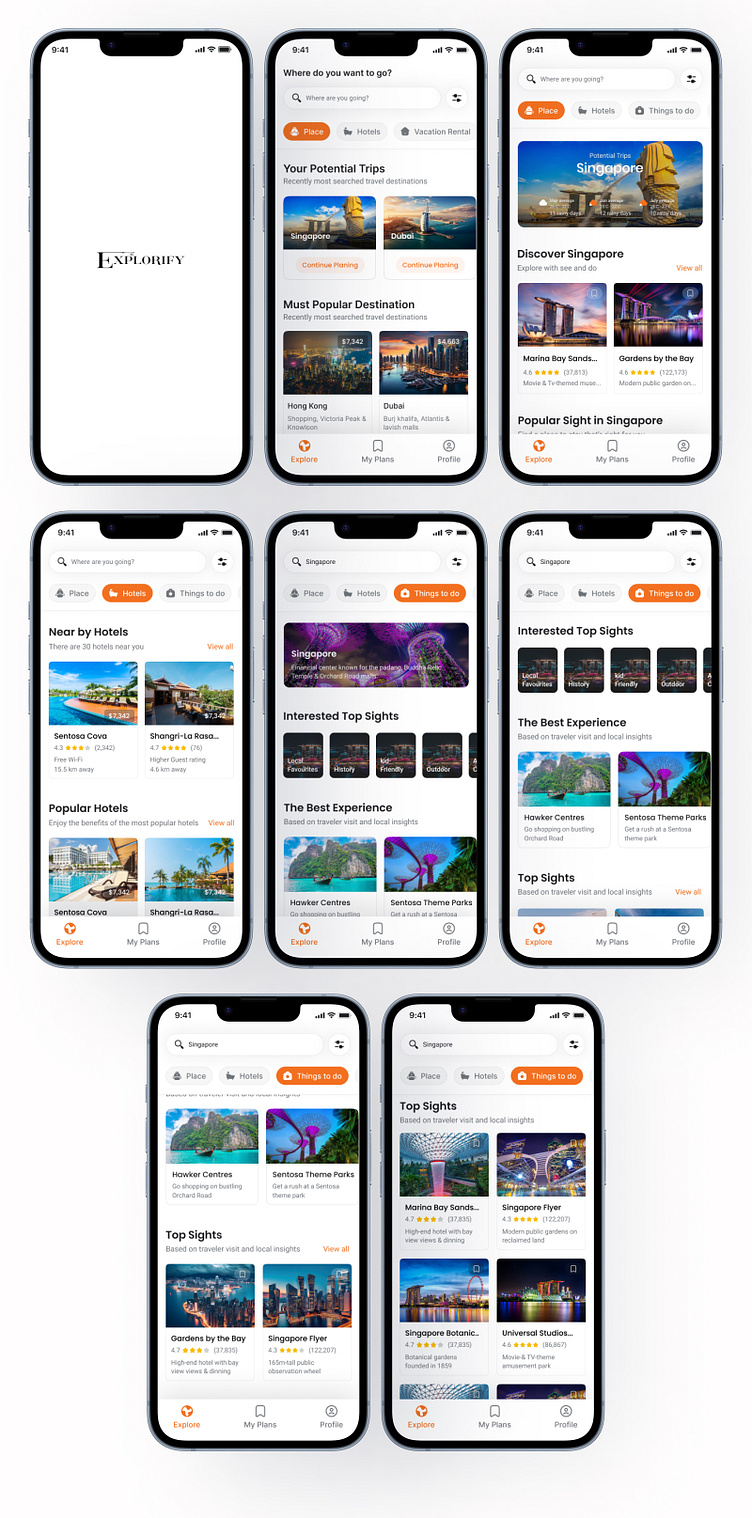 Explorify - Travel Mobile App UI Design by Md. Golam Kader Riad on Dribbble