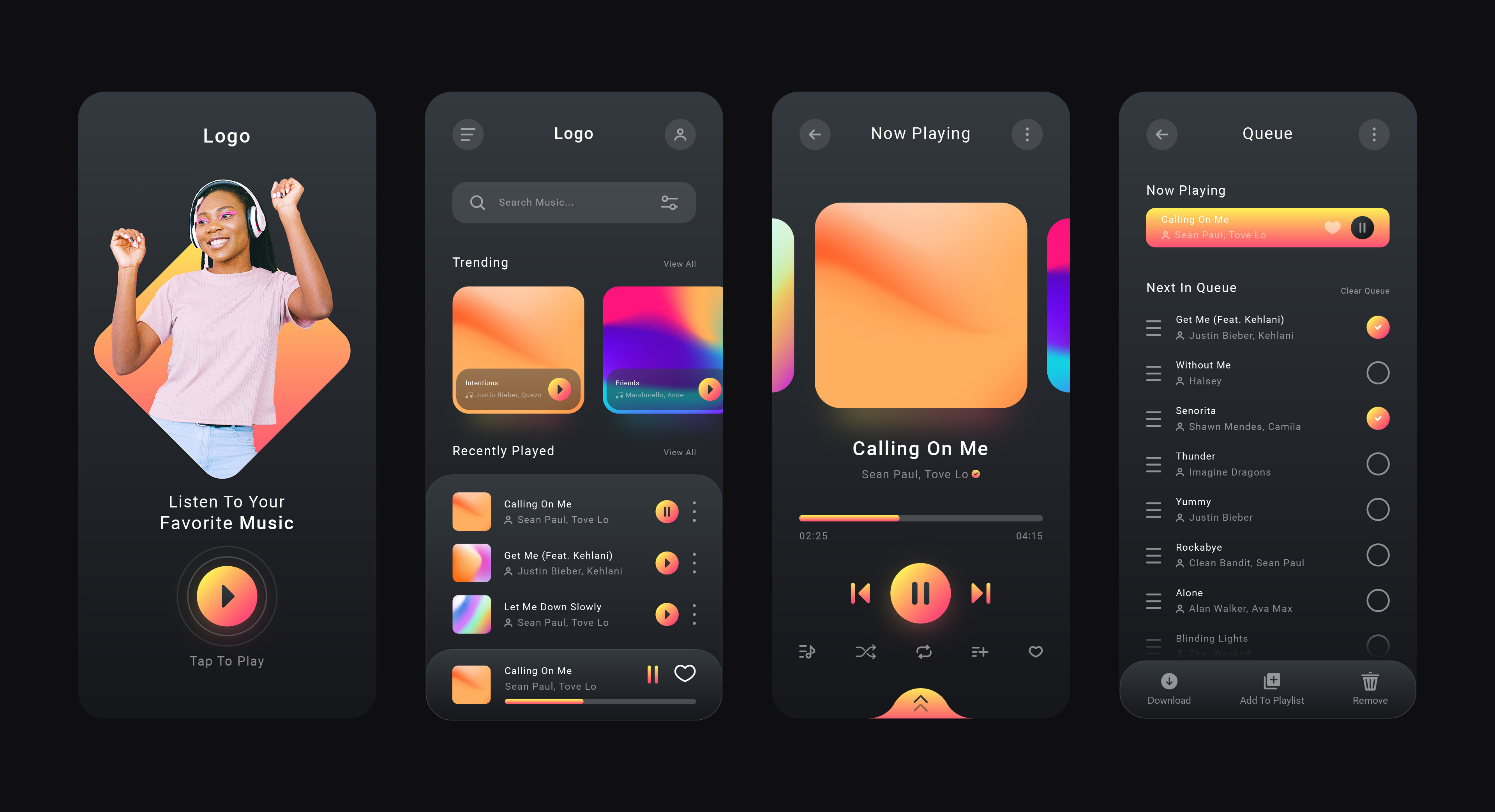 Music App UI Design by Pranjal Gupta on Dribbble