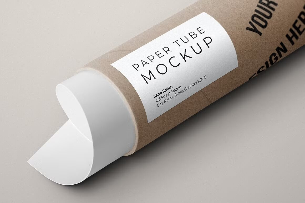 Paper Tube Poster Packaging Mockup by New Style Mockup & Web Design on ...